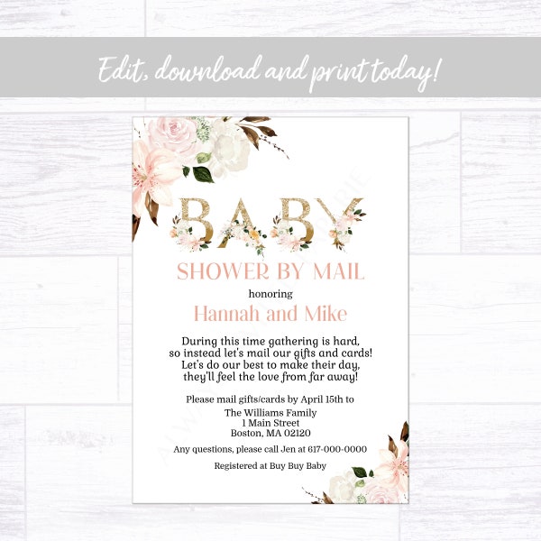 Baby Shower by Mail Invitation - Etsy
