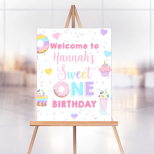 Candy Welcome Sign Sweet One Sign Candyland Sweet - Etsy