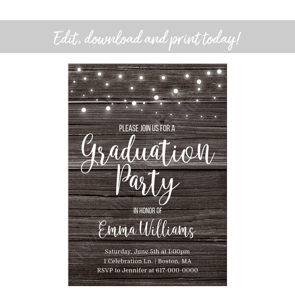 Rustic Graduation - Etsy