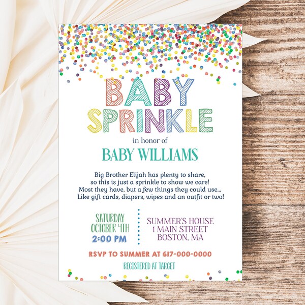 Sprinkle Invitation - Etsy
