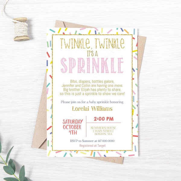 Sprinkle Invitation - Etsy