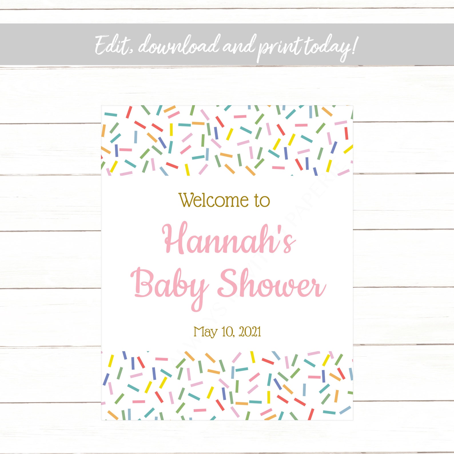 Sprinkles Welcome Sign Baby Sprinkle Welcome Sign Instant | Etsy