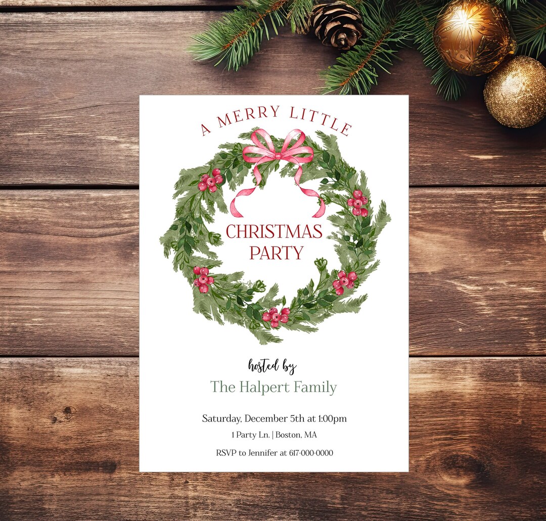 Christmas Party Invitation, Holiday Party Invitation, Oh What Fun ...