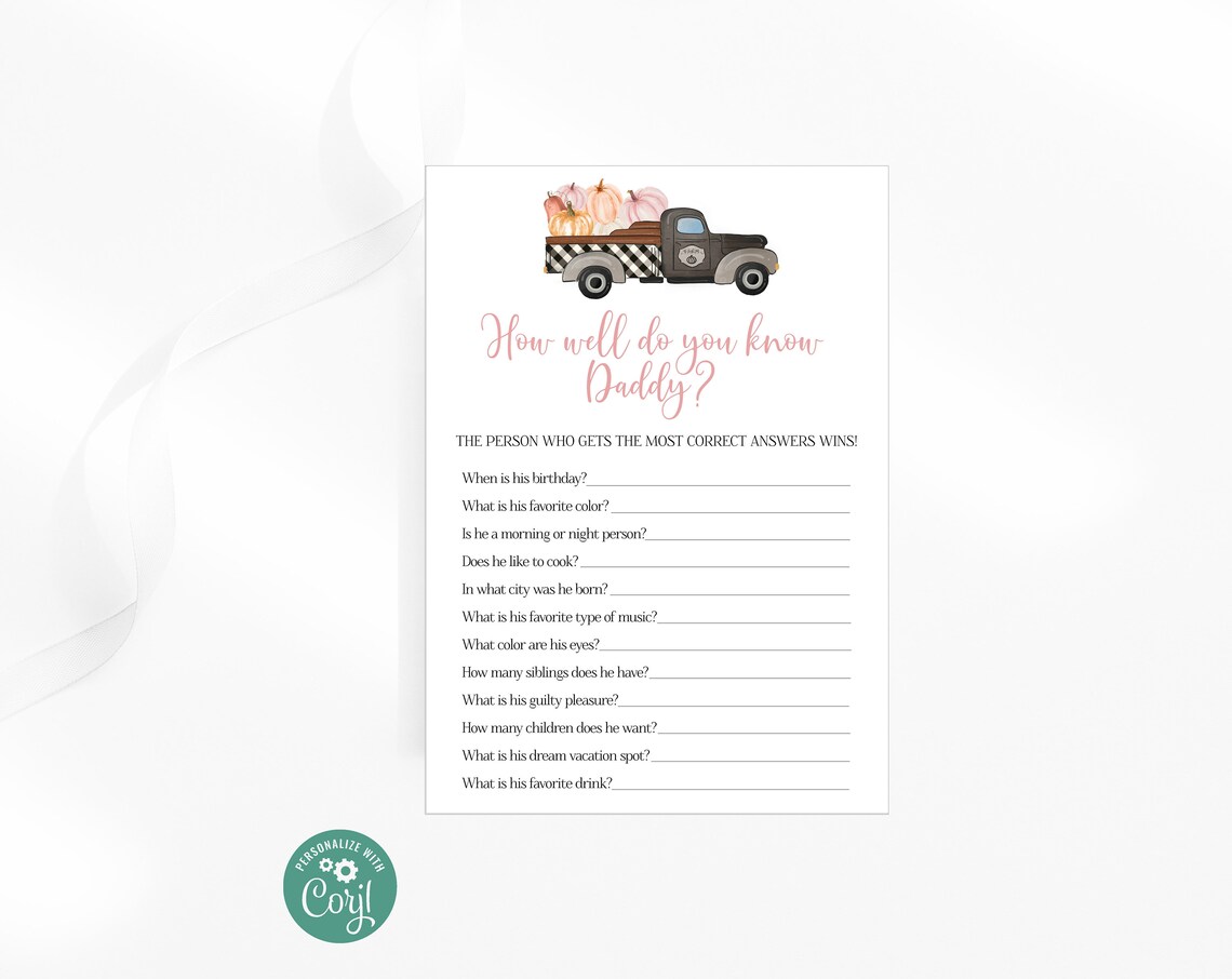 Editable How Well Do You Know Daddy How Well Do You Know - Etsy