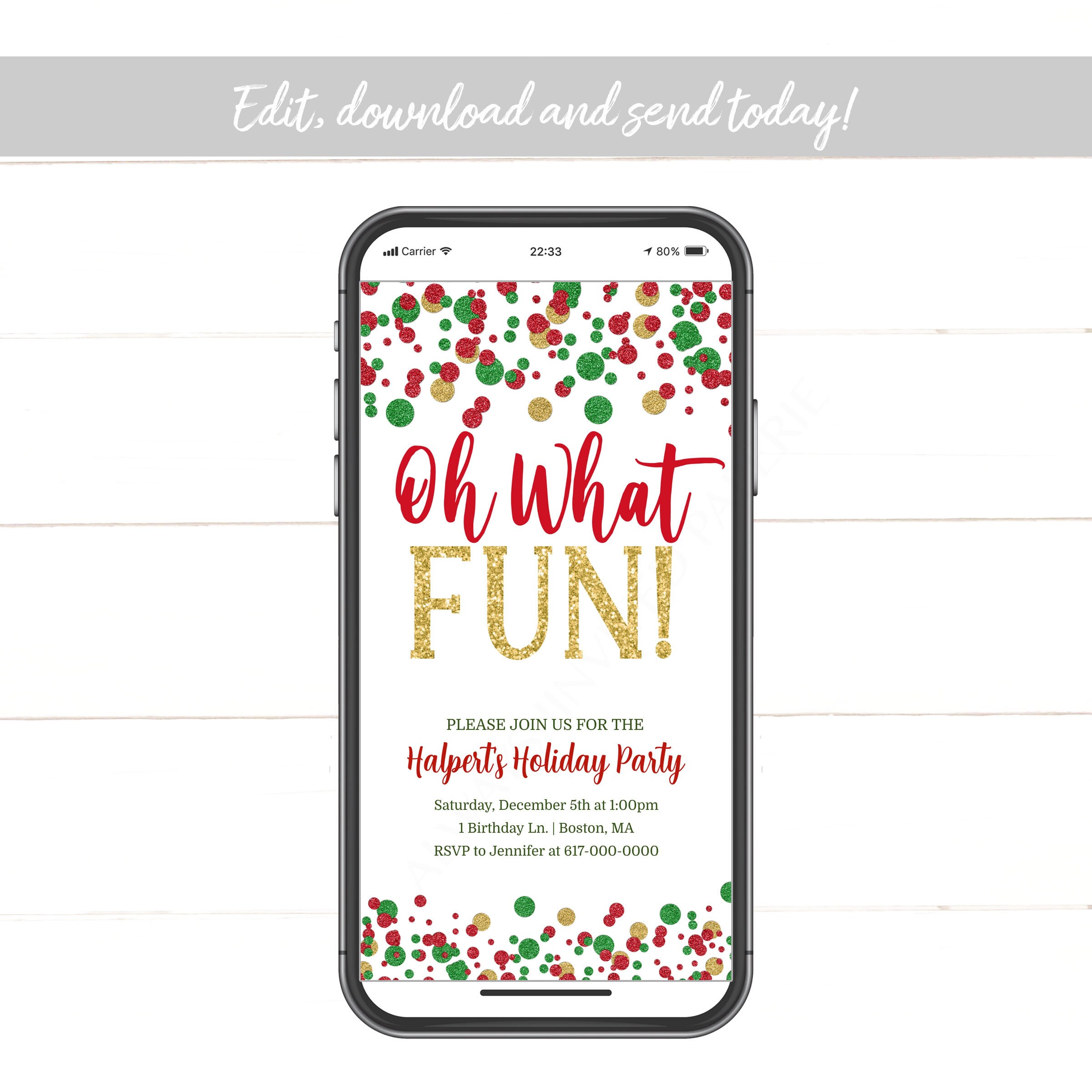 Christmas Party Text Invitation Holiday Party Text - Etsy