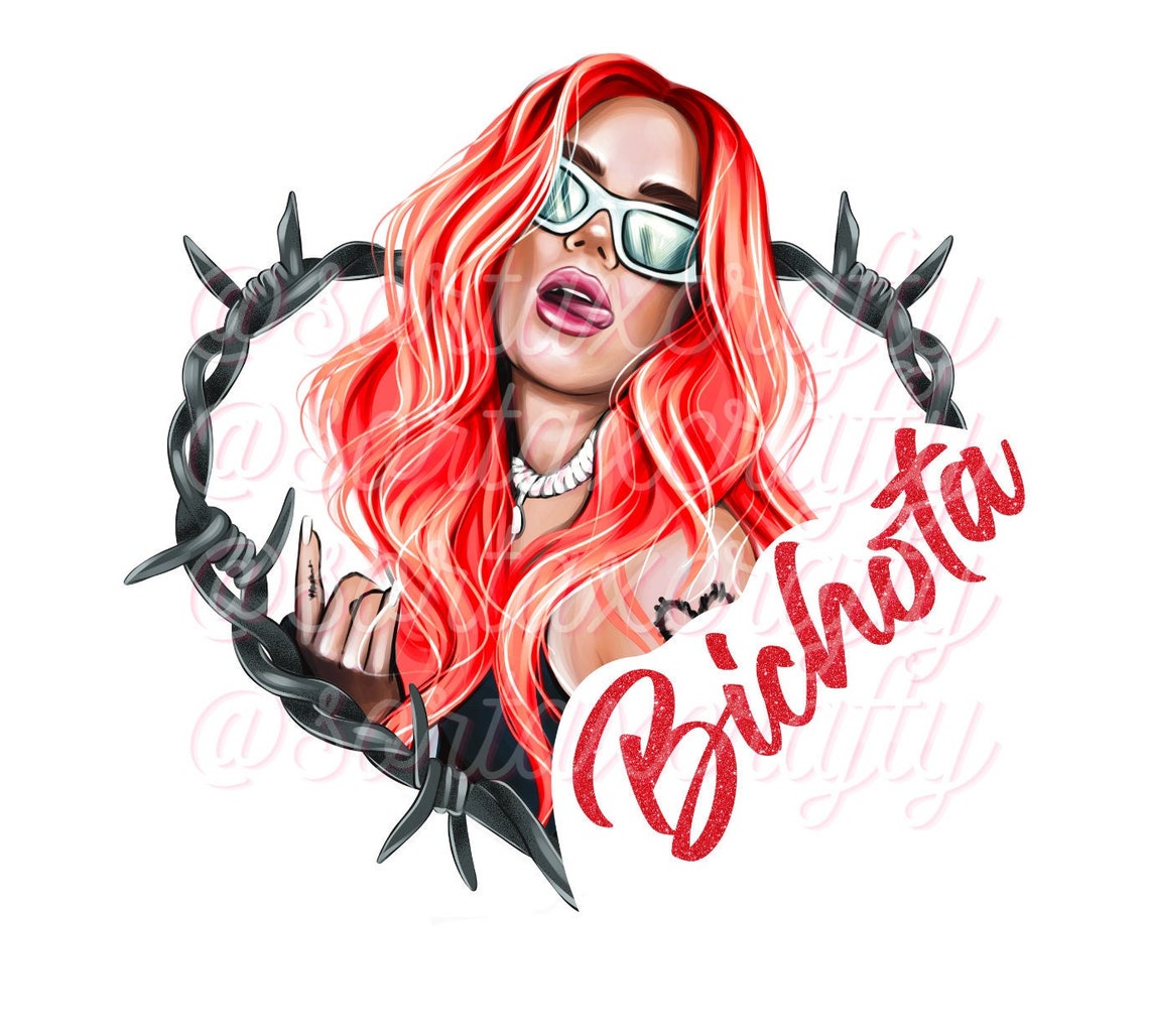 Karol G With Red Hair Bichota Heart Png Instant Download - Etsy Singapore