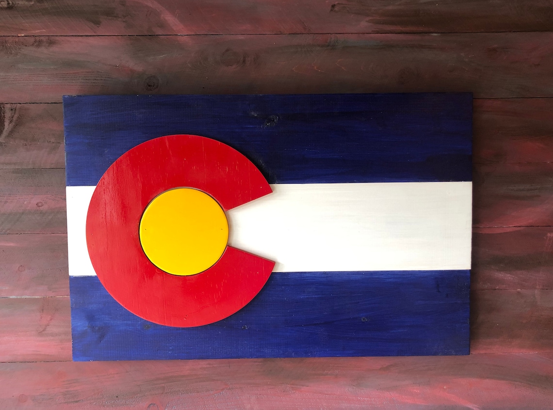Wood Colorado Flag Distressed Wood Flag Colorado Wall Art - Etsy
