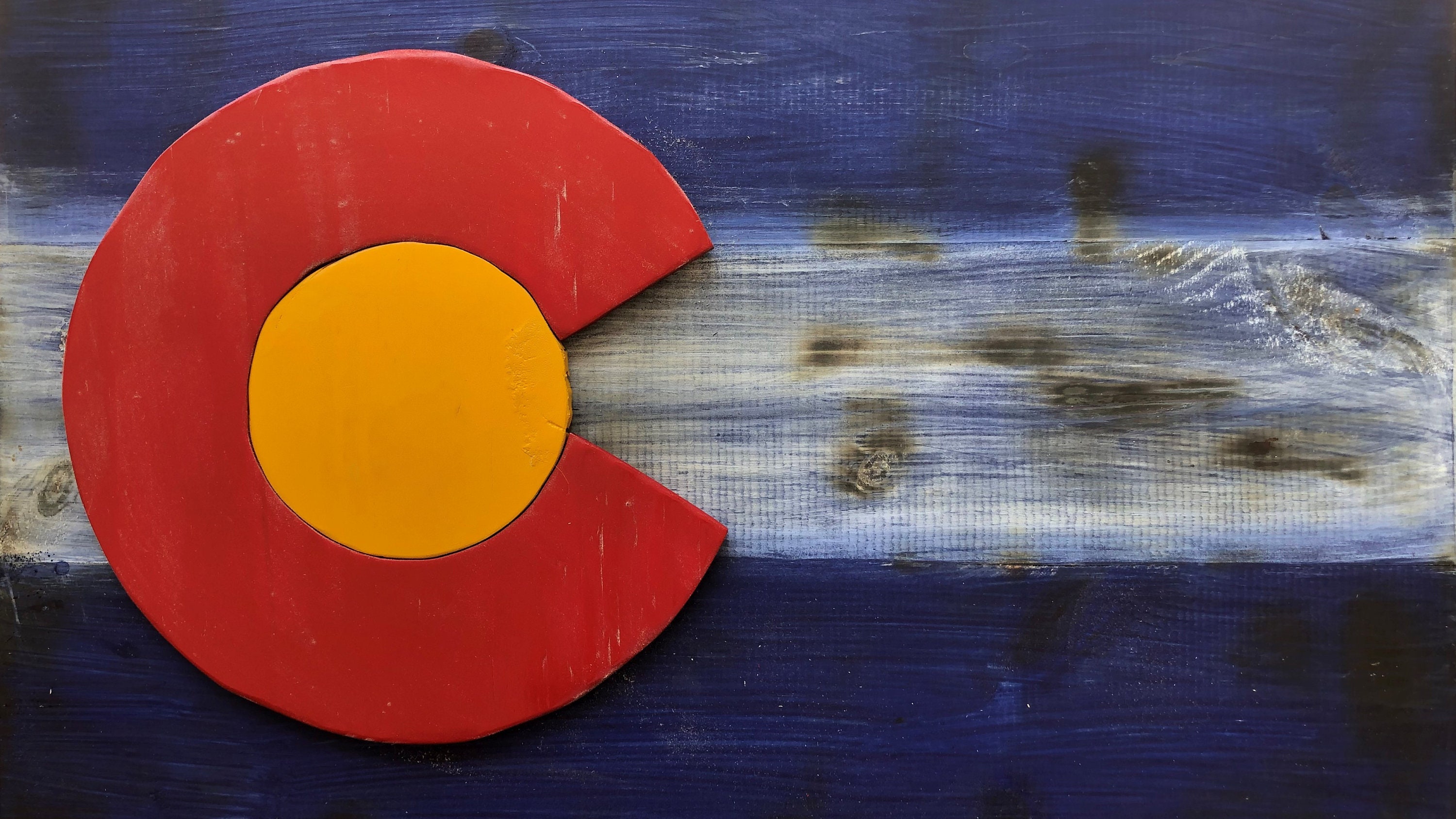 Wood Colorado Flag Distressed Wood Flag Colorado Wall Art - Etsy