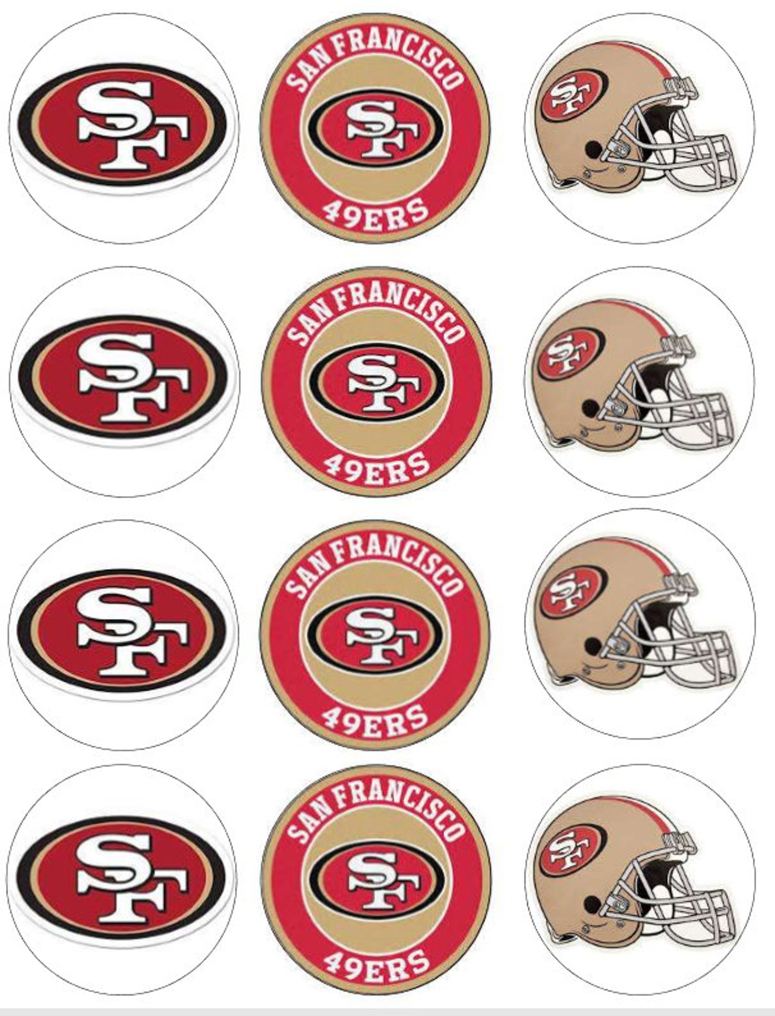 NFL San Francisco 49ers Pre-Cut Edible Cupcake Cake Cake | Etsy