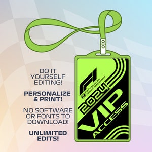 Editable Paddock Pass Template, Printable Motorsport Inspired Ticket ...