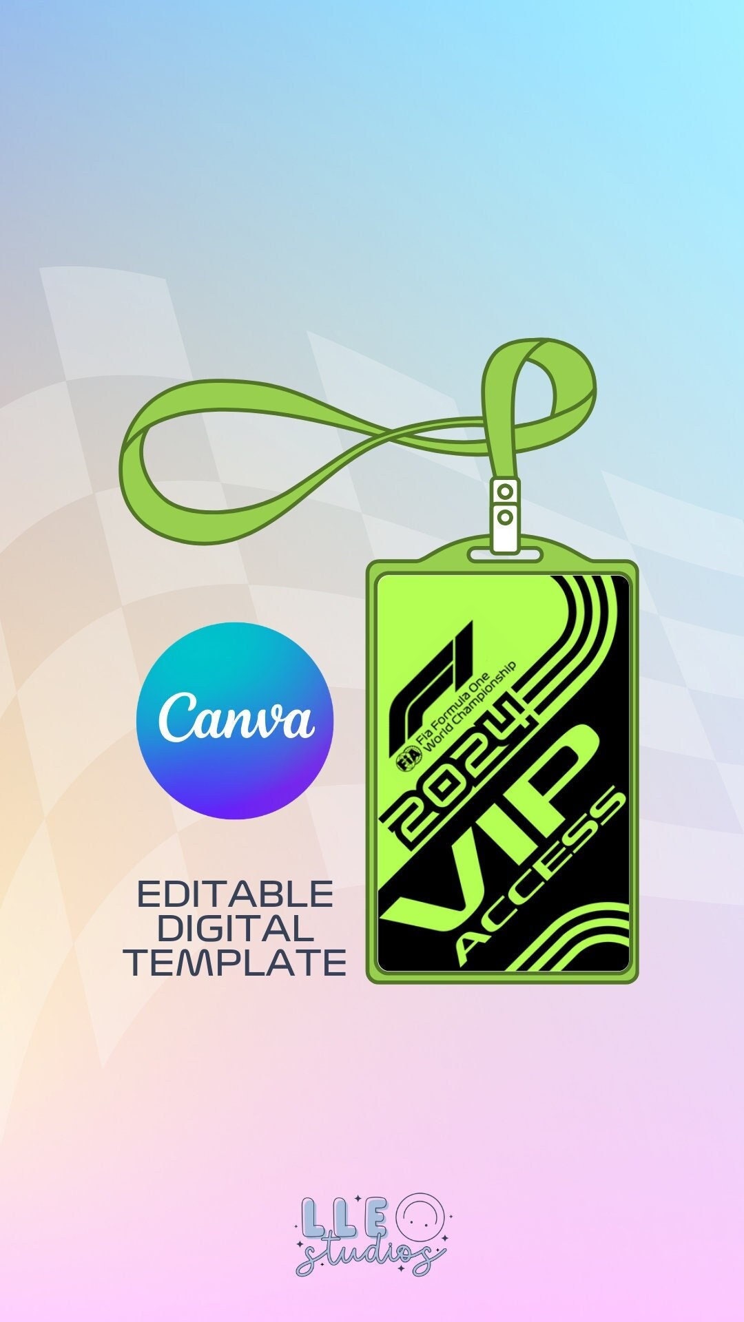 Editable Paddock Pass Template, Printable Motorsport Inspired Ticket Lanyard, Racecar Themed ...