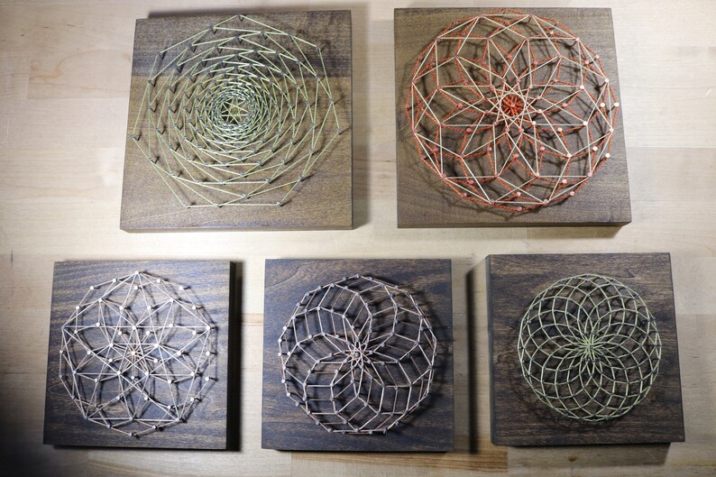 String Art Mandala - Heptagon Spiral Sacred Geometry - Etsy