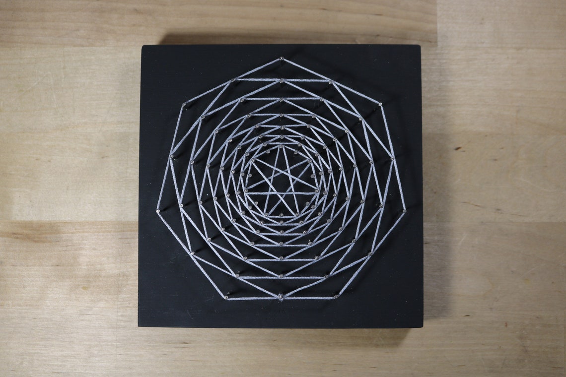 String Art Mandala - Heptagon Spiral Sacred Geometry - Etsy