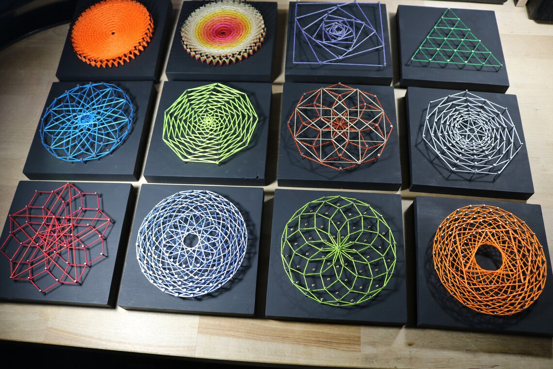 String Art Mandala - Heptagon Spiral Sacred Geometry - Etsy