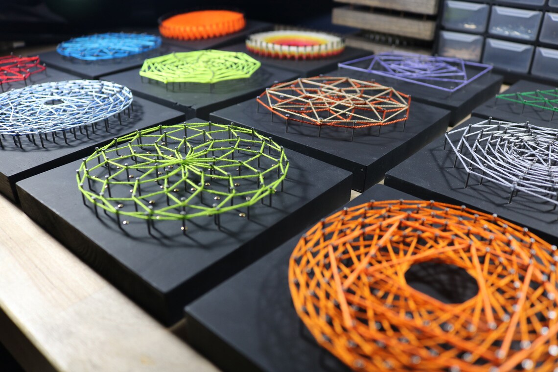String Art Mandala - Heptagon Spiral Sacred Geometry - Etsy