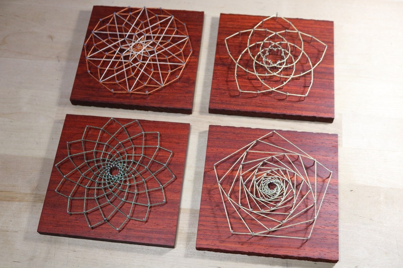 String Art Mandala - Fibonacci Spiral Flower Sacred Geometry - Etsy