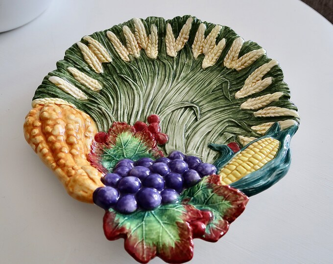 Vintage Fitz and Floyd 9 Ceramic Canape Serving Plate Majolica Type ...