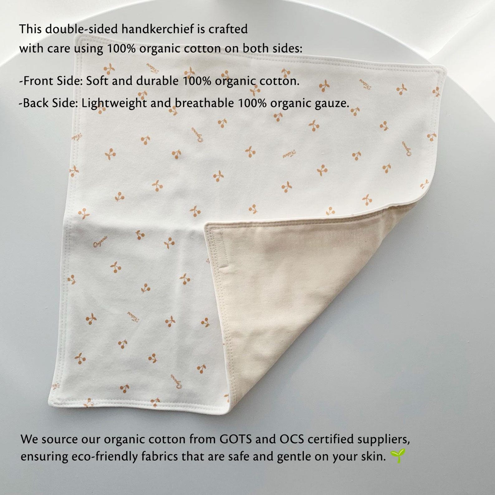 100% Organic Cotton Dual-sided Handkerchief – Soft, Absorbent, for ...