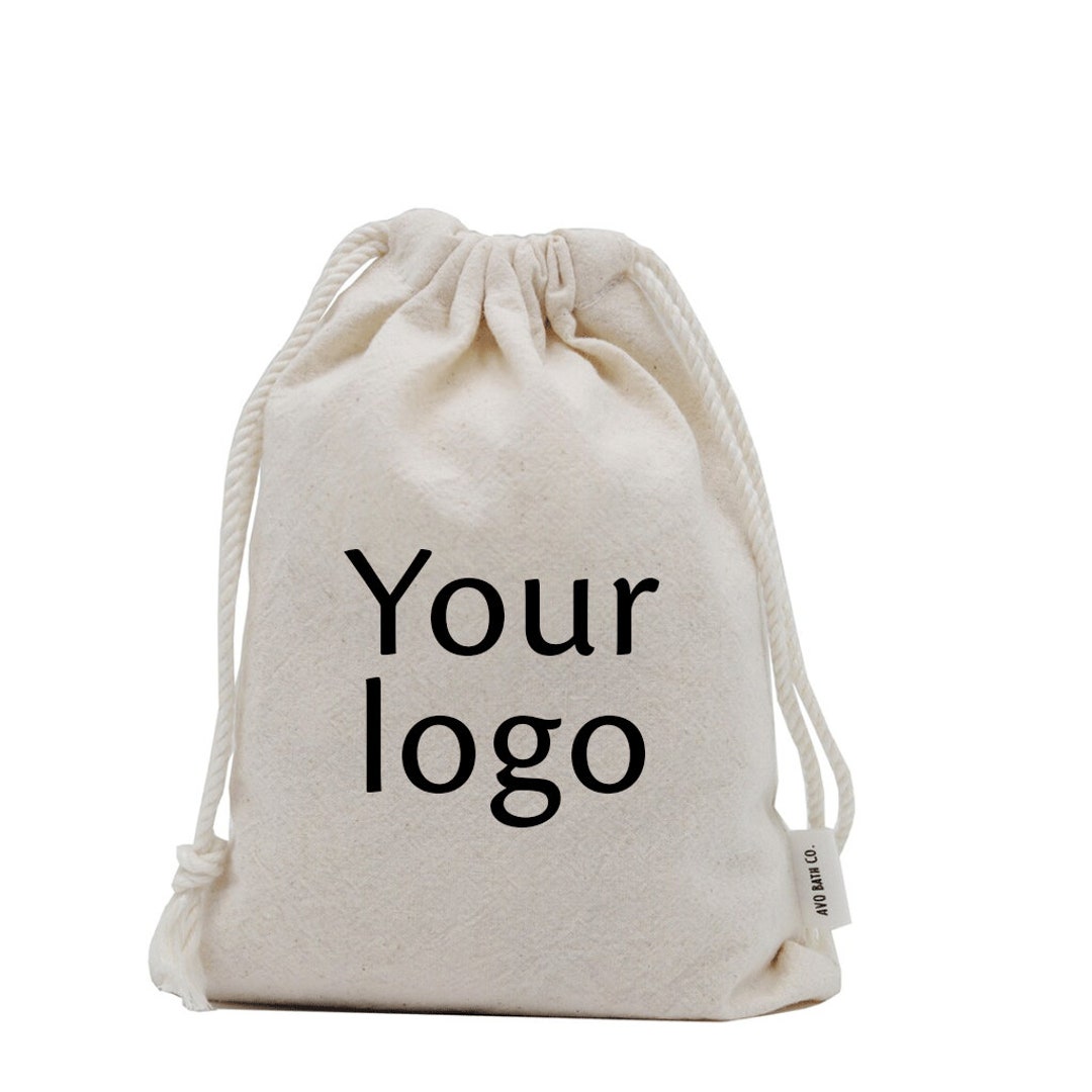 Custom Text Cotton Pouch Logo Printing Logo Pouch - Etsy
