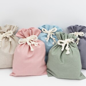 Linen Gift Wrapping Cotton Drawstring Bag Small Drawstring - Etsy