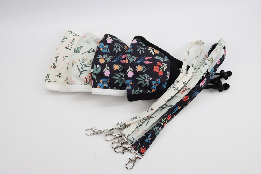 Bamboo Flower Masknecklace SET, Bamboo Flower Mask, Flower Cotton ...