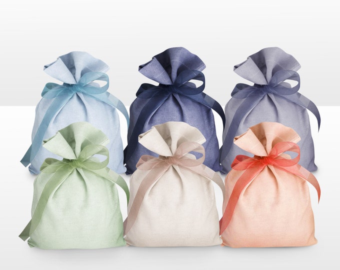 Linen Gift Wrapping Cotton Drawstring Bag Small Drawstring - Etsy