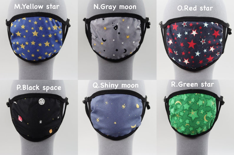 Starry Organic Cotton Face Masks Face Mask Washable Face | Etsy