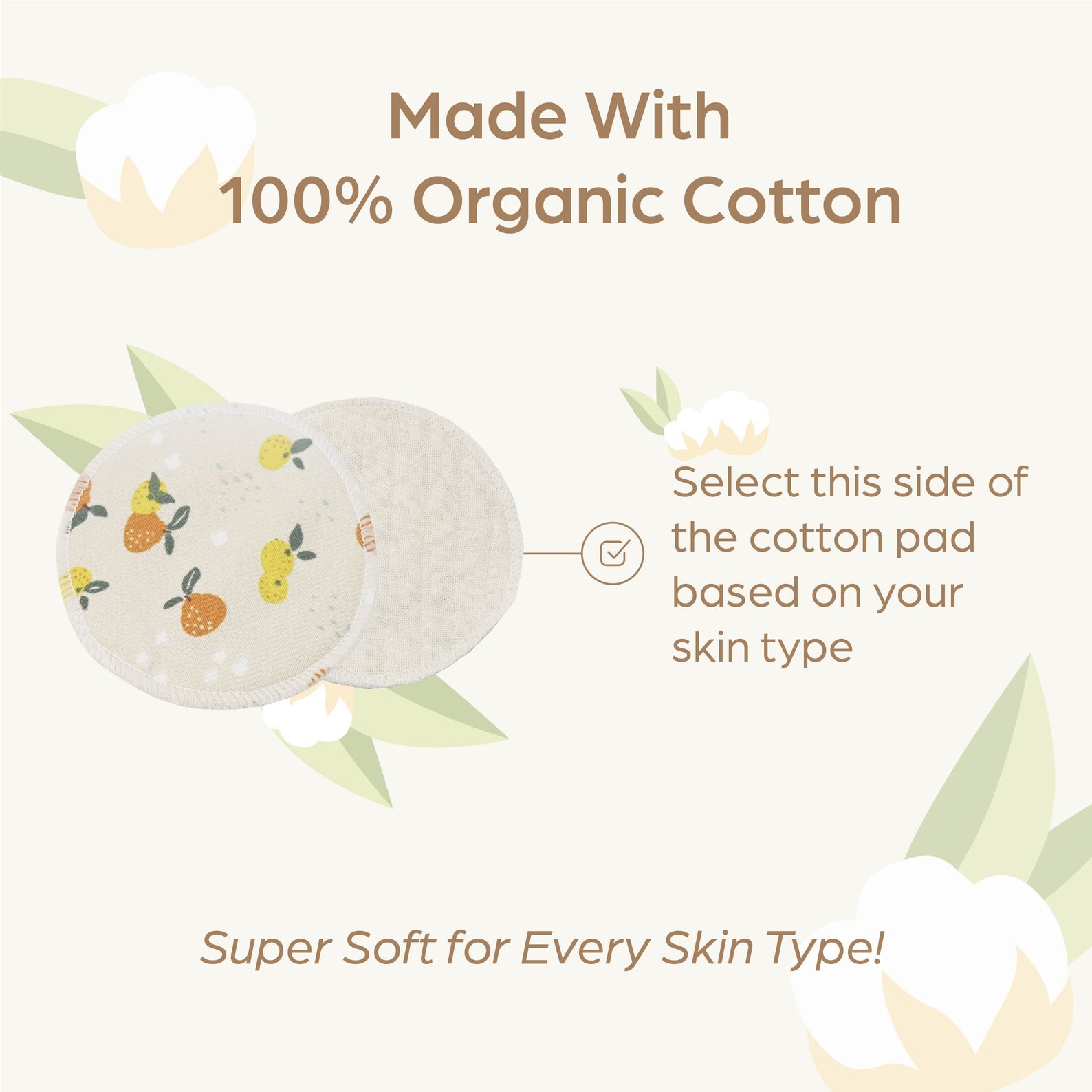 Mandarin Reusable Organic Cotton Pads Organic Facial Rounds - Etsy