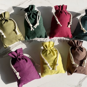 Linen Gift Wrapping, Cotton Drawstring Bag, Drawstring Bag, Christmas ...