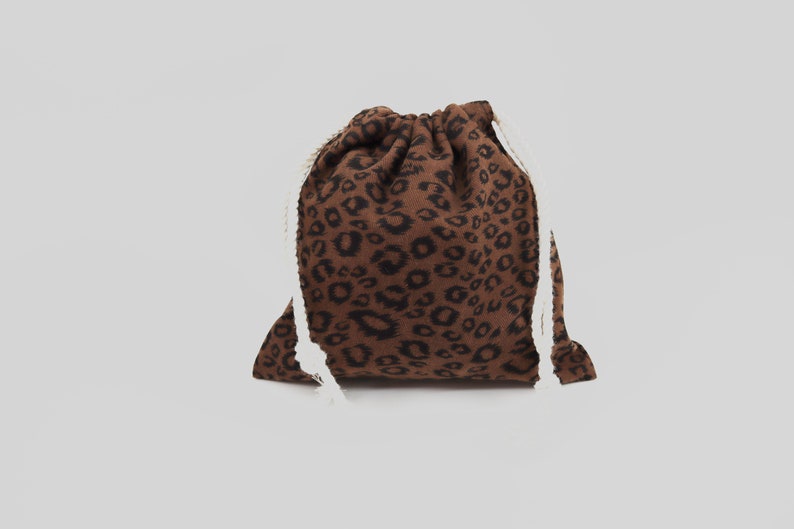 Leopard printed Mask pouch / Multi-Function Drawstring Bag / | Etsy