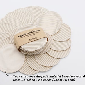 Organic Striped Pattern Reusable Cotton Pads, Facial Round, Organic ...
