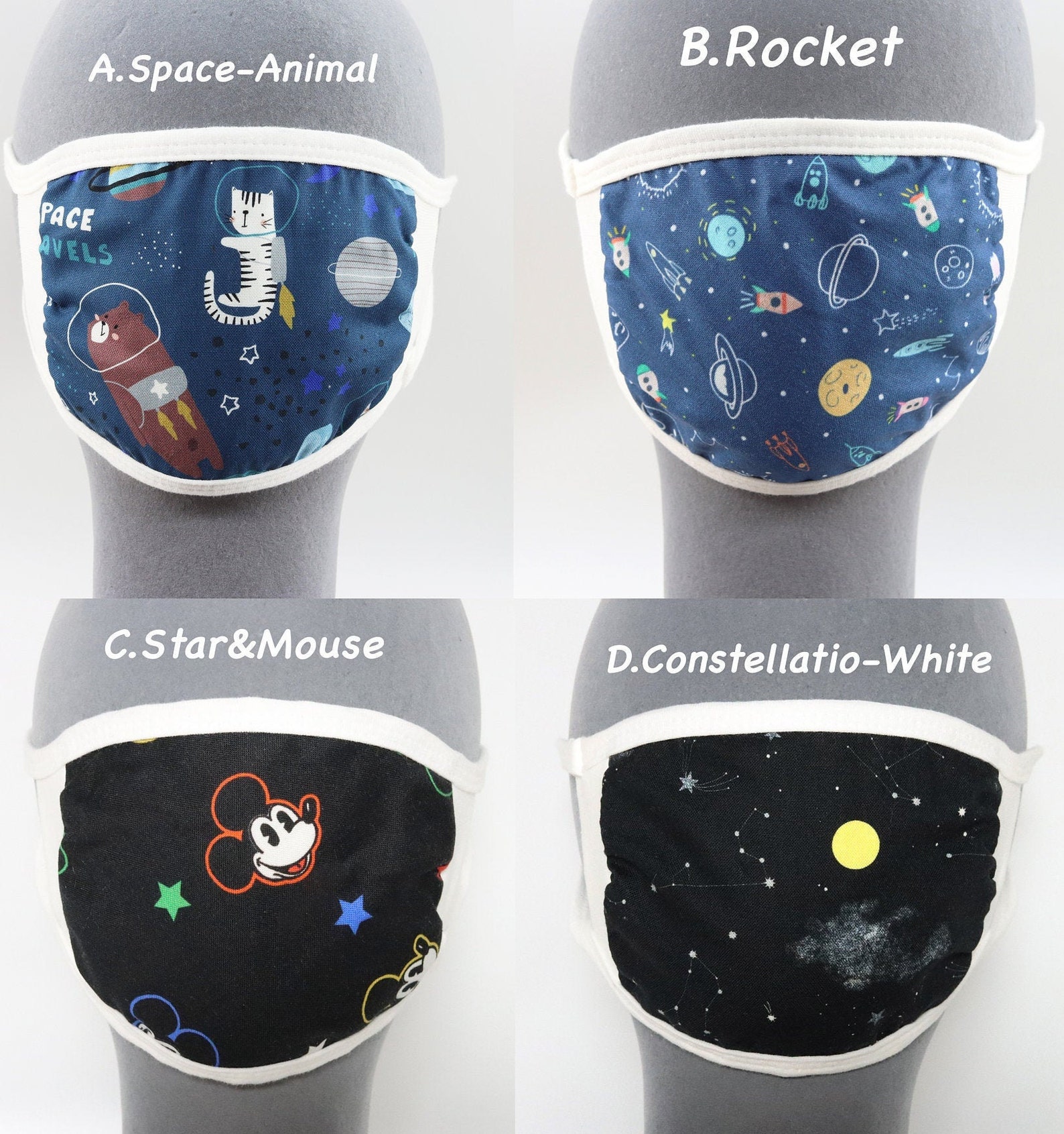 Starry Organic Cotton Face Masks, Face Mask, Washable Face Mask ...