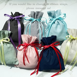 Linen Gift Wrapping, Cotton Drawstring Bag, Drawstring Bag, Christmas ...