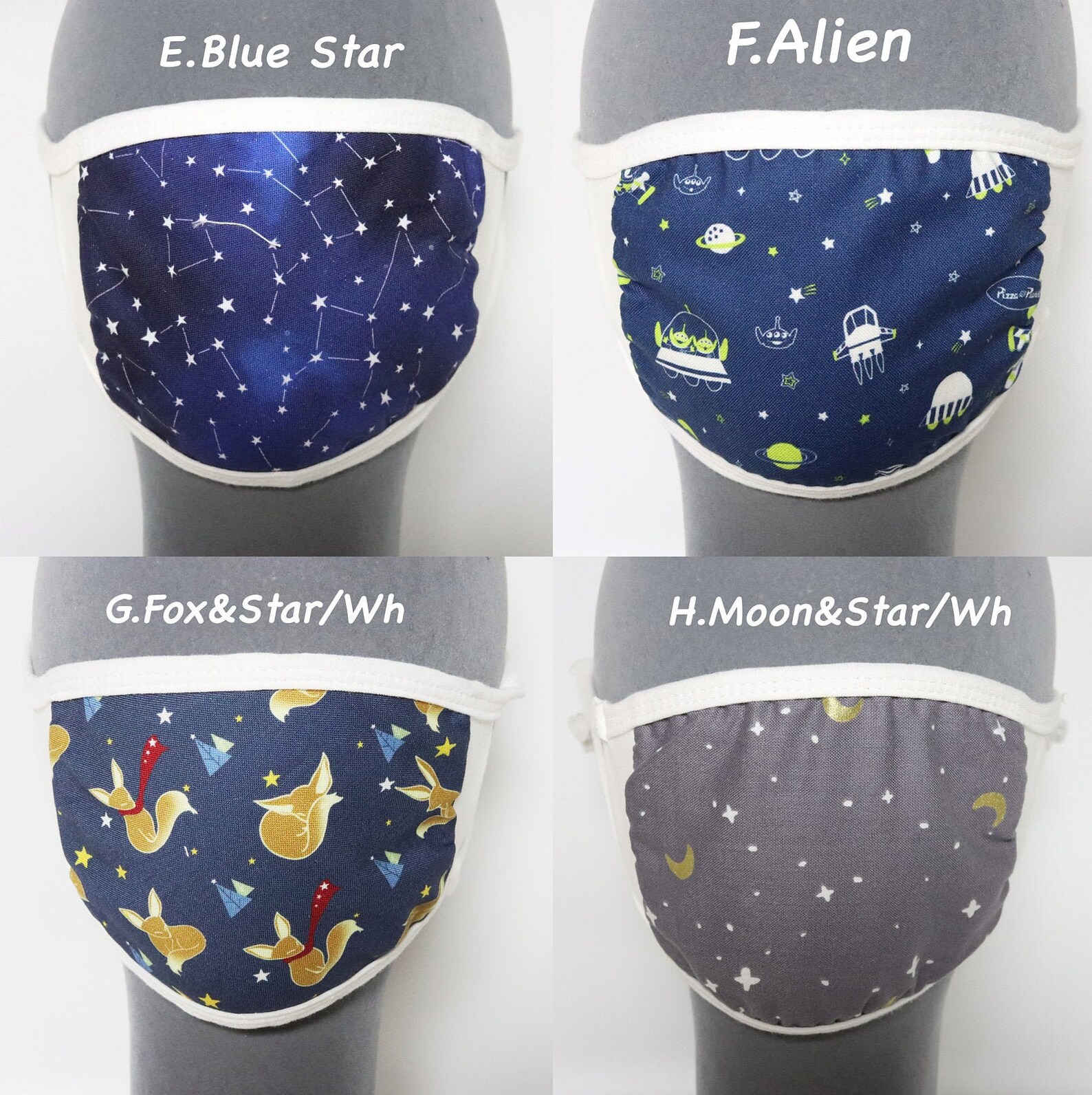 Starry Organic Cotton Face Masks Face Mask Washable Face - Etsy