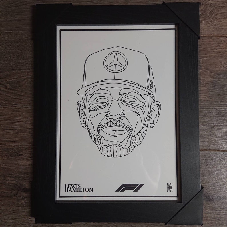 Lewis Hamilton - Line Drawing - Etsy