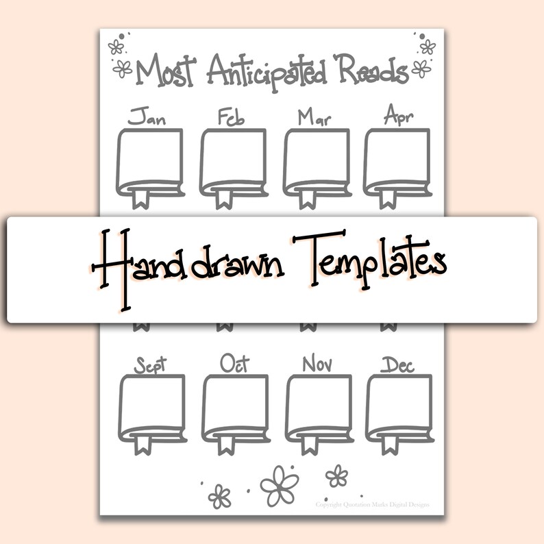 Printable Hand Drawn Reading Templates - Most Anticipated Reads - Etsy