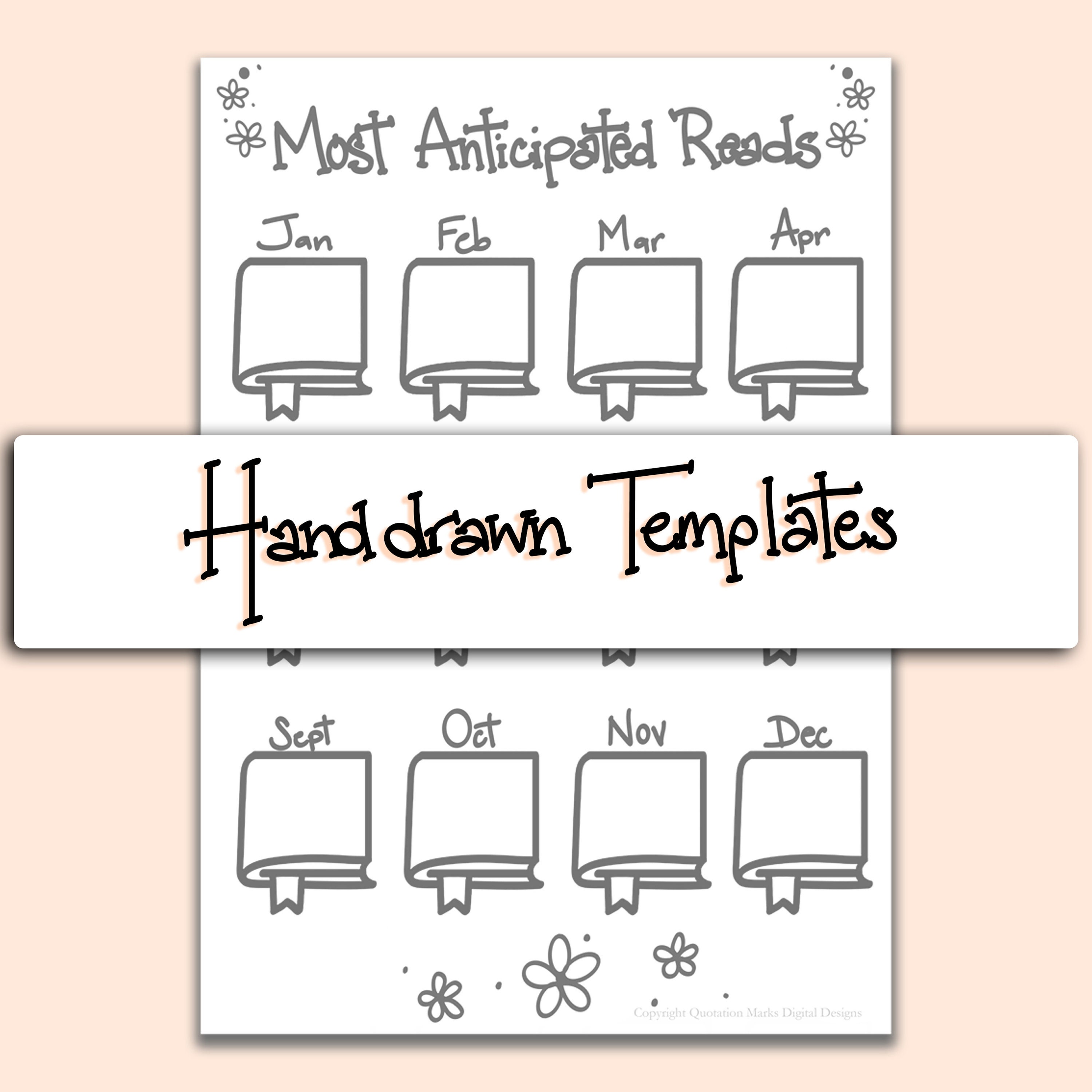 Printable Hand Drawn Reading Templates - Most Anticipated Reads - Etsy