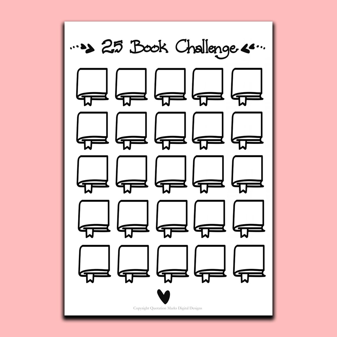 Printable Hand Drawn Reading Templates - Reading Challenges - Etsy