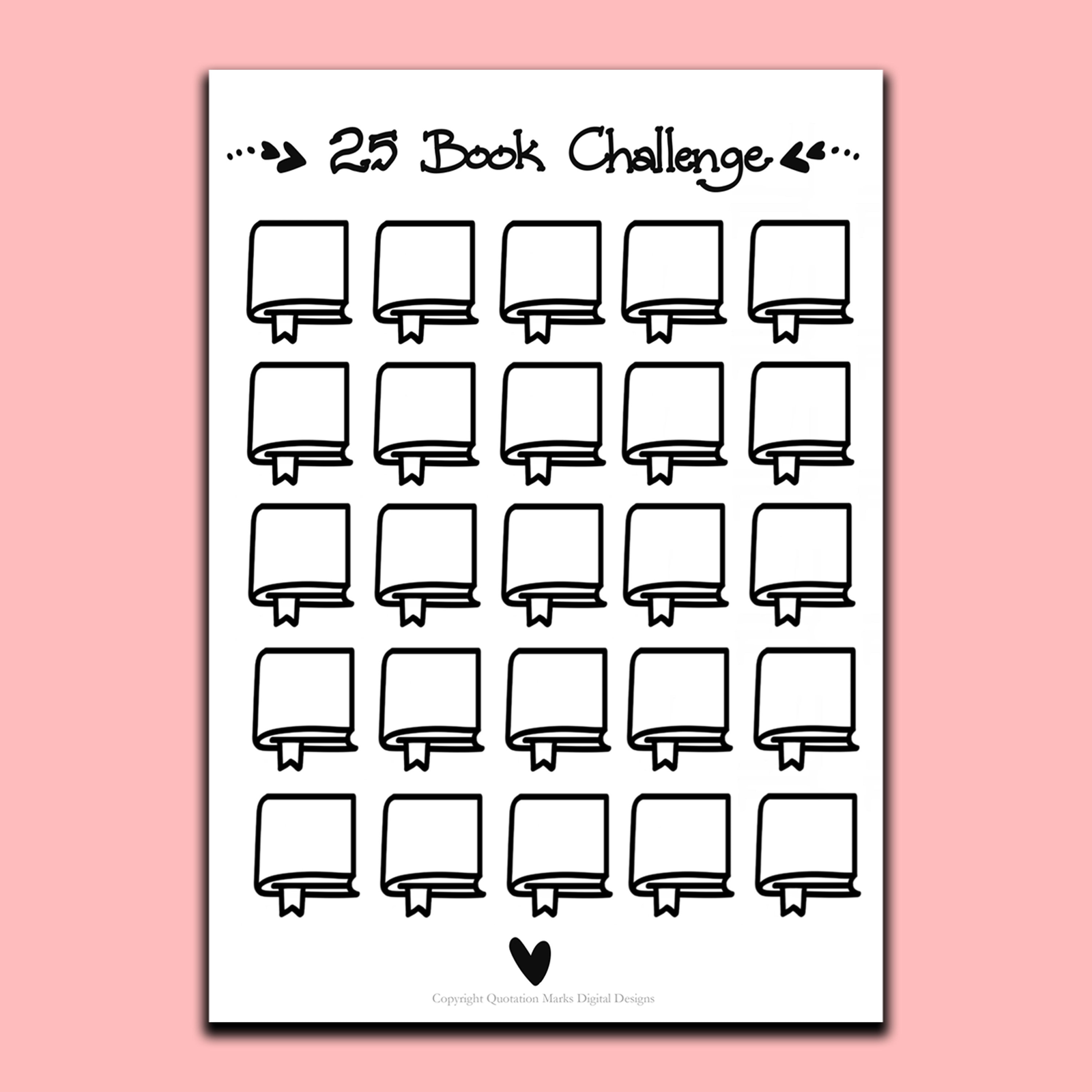 Printable Hand Drawn Reading Templates - Reading Challenges - Etsy