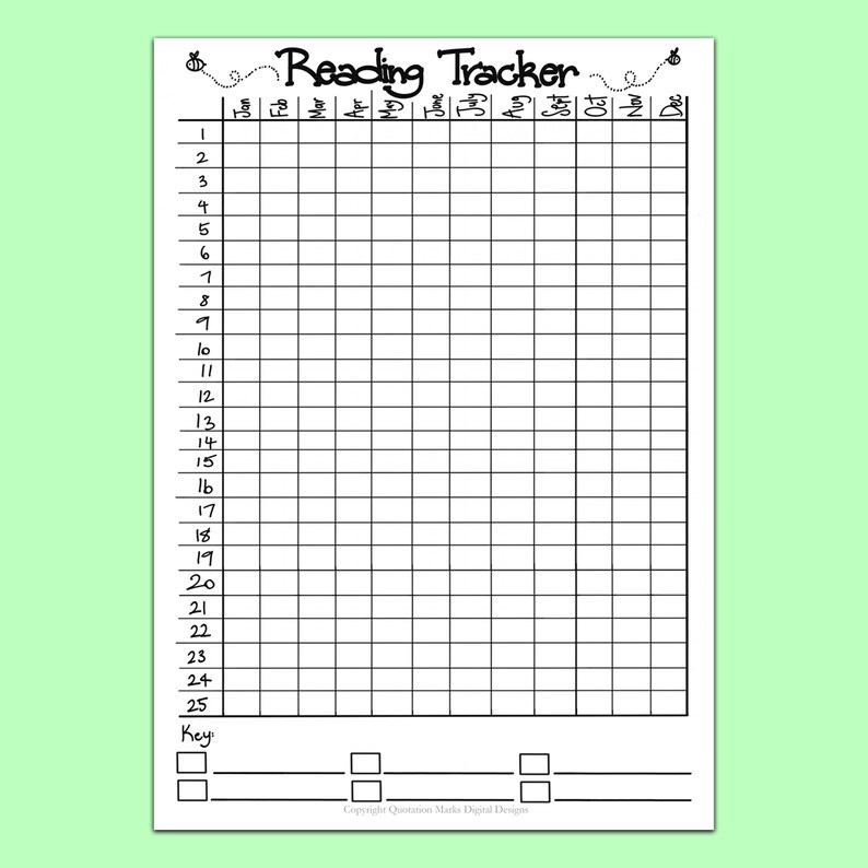 Printable Hand Drawn Reading Templates - Reading Habits Tracker - Etsy