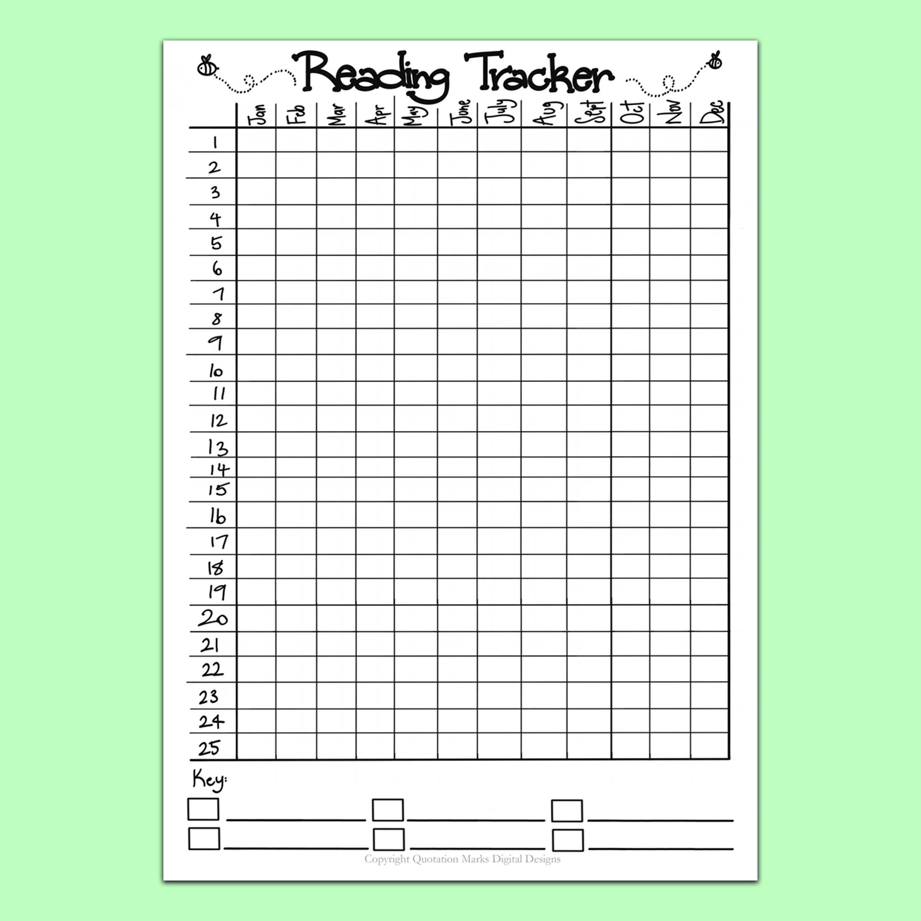 Printable Hand Drawn Reading Templates - Reading Habits Tracker - Etsy