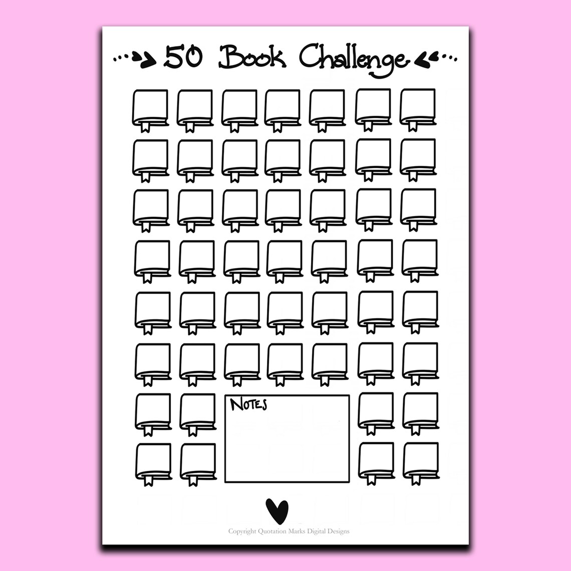 Printable Hand Drawn Reading Templates - Reading Challenges - Etsy