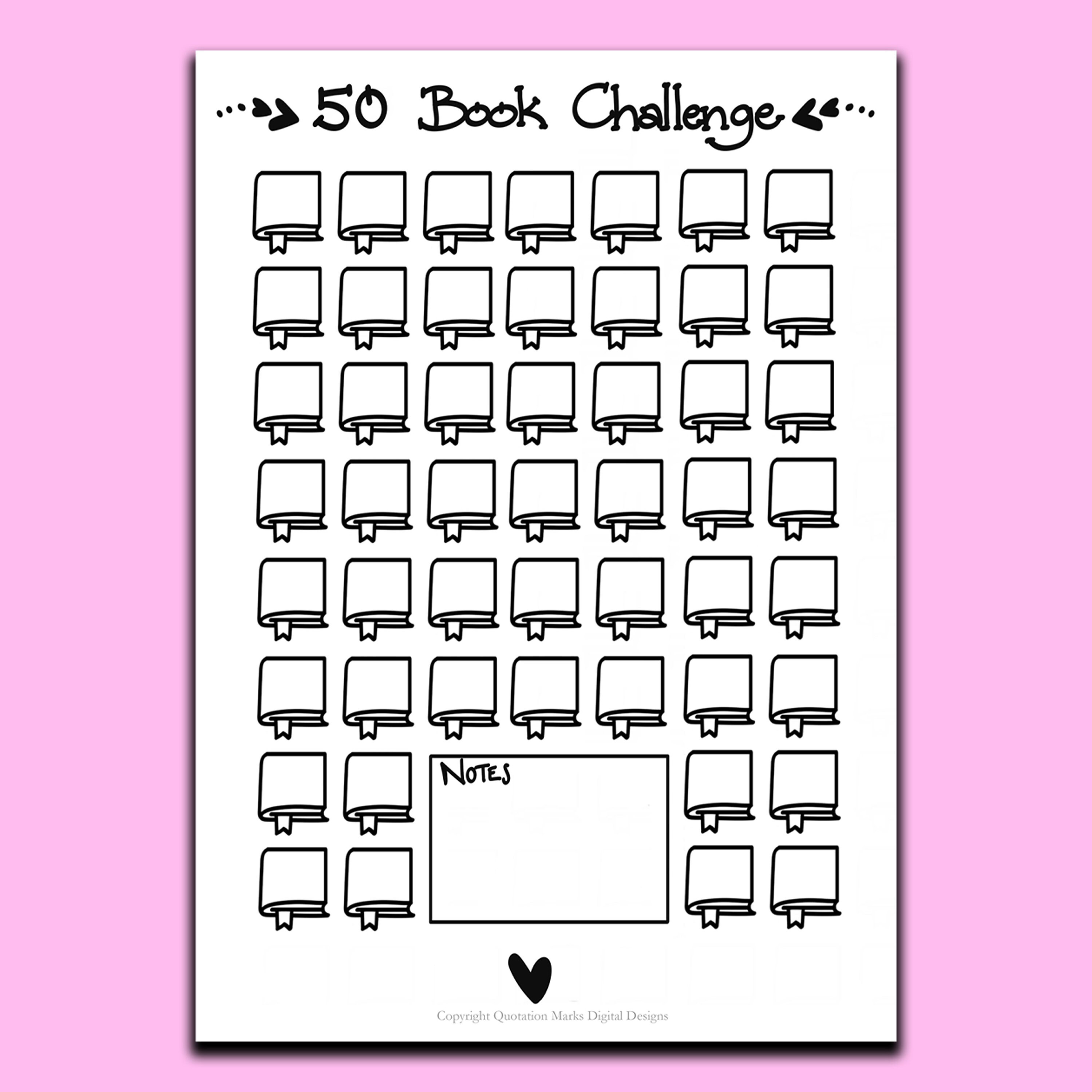 Printable Hand Drawn Reading Templates - Reading Challenges - Etsy