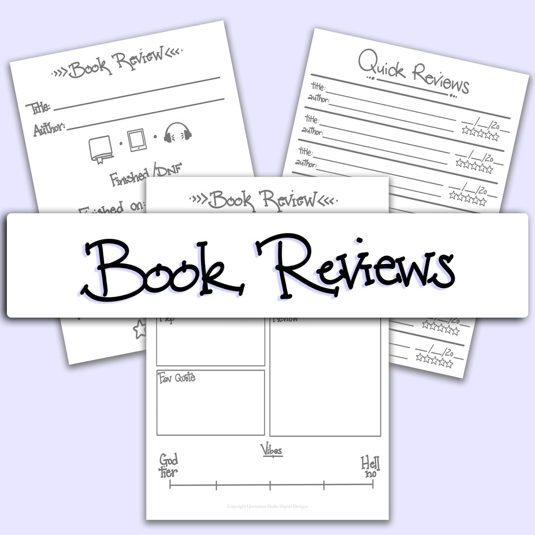 Printable Hand Drawn Reading Templates - Book Reviews - Etsy