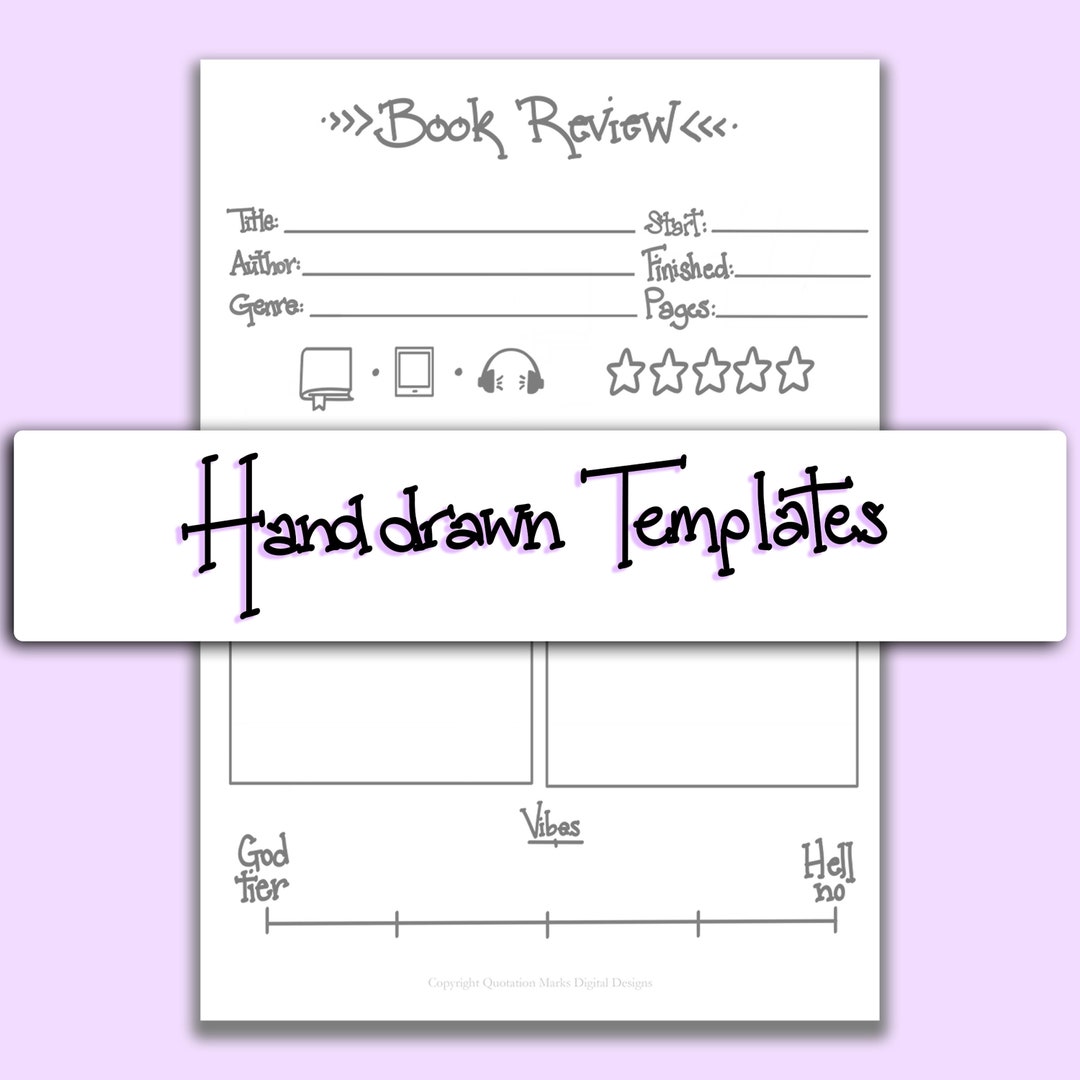 Printable Hand Drawn Reading Templates - Comprehensive Book Review - Etsy
