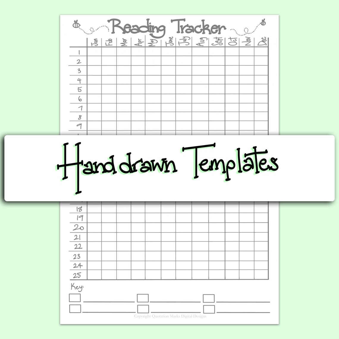 Printable Hand Drawn Reading Templates - Reading Habits Tracker - Etsy