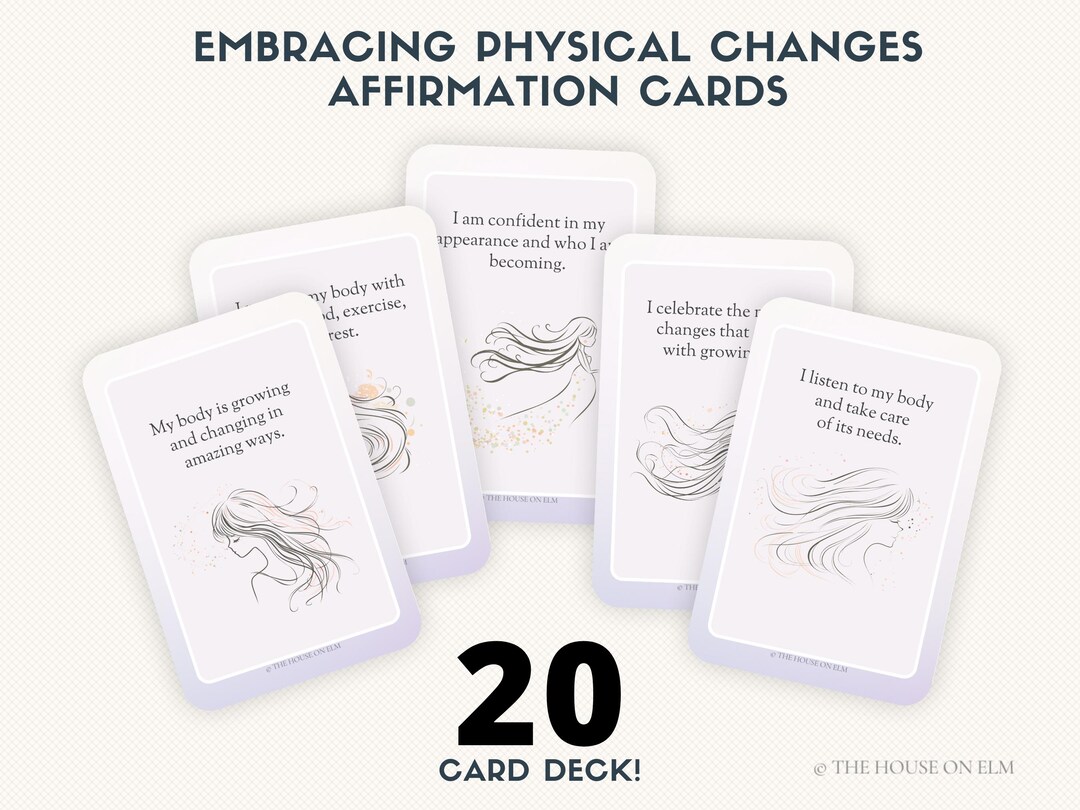 20 Embracing Physical Changes Affirmation Cards for Teen Girls ...