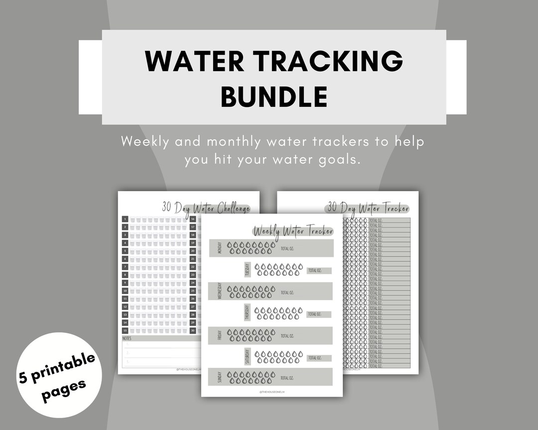 Printable Water Tracker, Health & Fitness, 30 Day Challenge (PDF) - Etsy