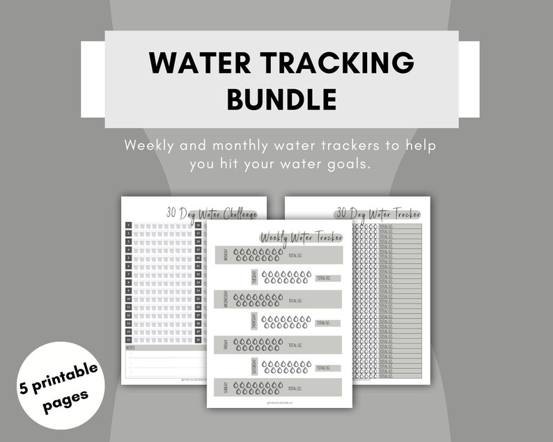 Printable Water Tracker, Health & Fitness, 30 Day Challenge (PDF) - Etsy