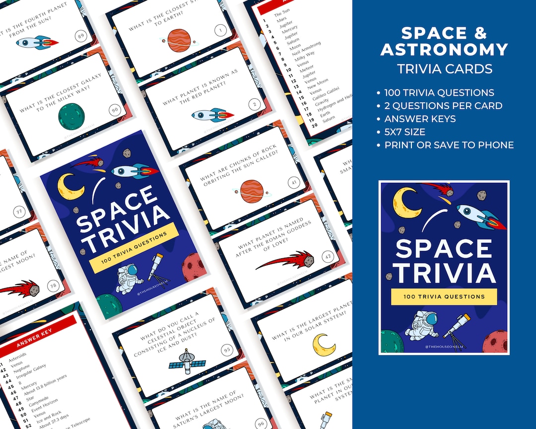 Space and Astronomy Trivia Cards | Homeschool Activity, Learning Games ...